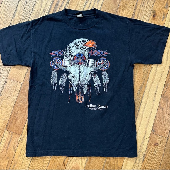 Vintage | Shirts | Vintage 9s Single Stitch Indian Ranch Graphic Tee ...